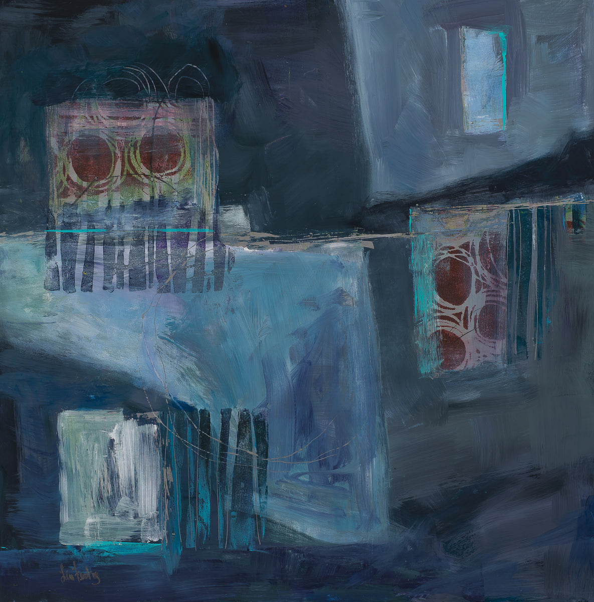 Moody Blue Abstract – Lisa Fertig Fine Art